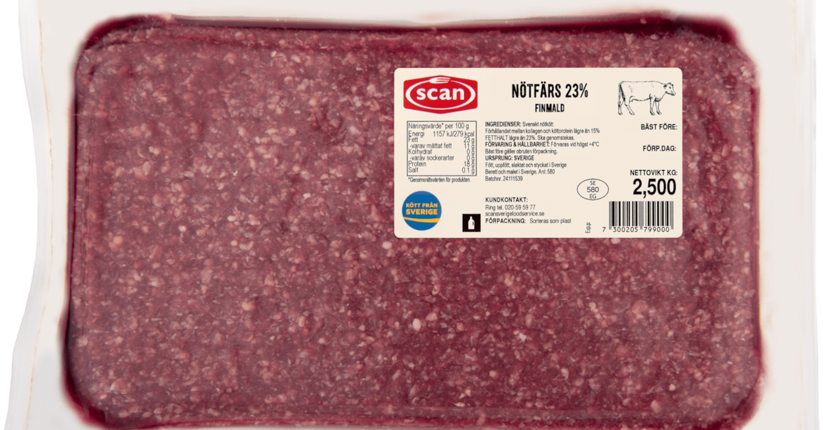 Nötfärs 23% - Scan Sverige Foodservice
