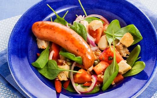 Grillad korv och Toscansk bönsallad med dinkel - Scan Sverige Foodservice